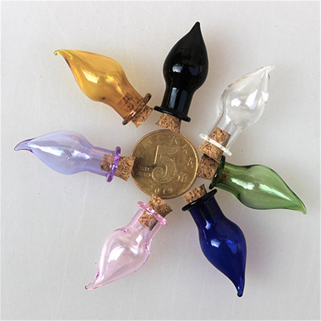 Mix 7 Colors Mini Glass Bottles Chili Shape Cute Bottles With Cork ...