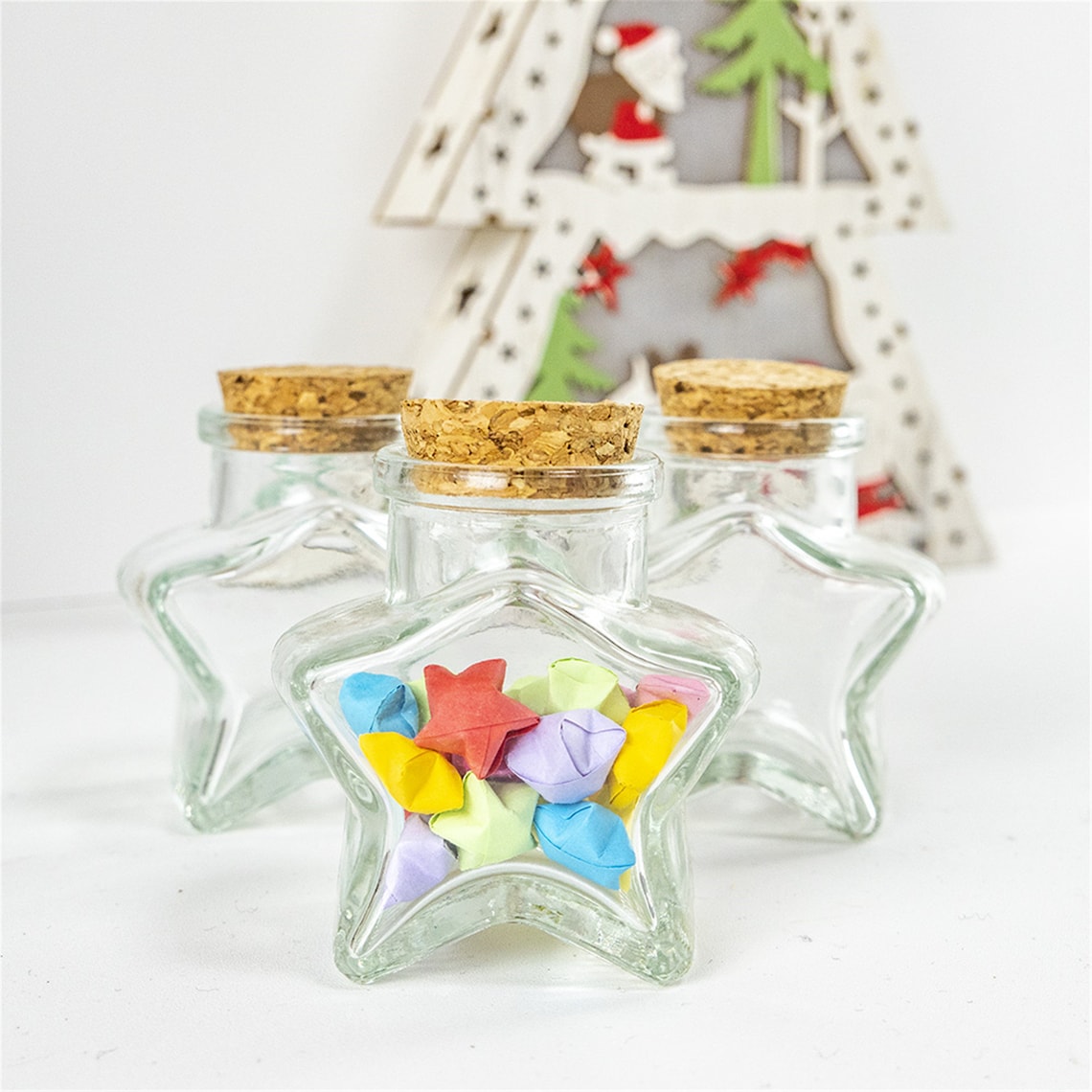 6pcs Small Star Shaped Clear Glass Storage Jar Bottle | Etsy