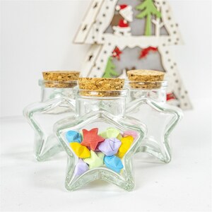 6pcs Small Star Shaped Clear Glass Storage Jar Bottle Container With ...