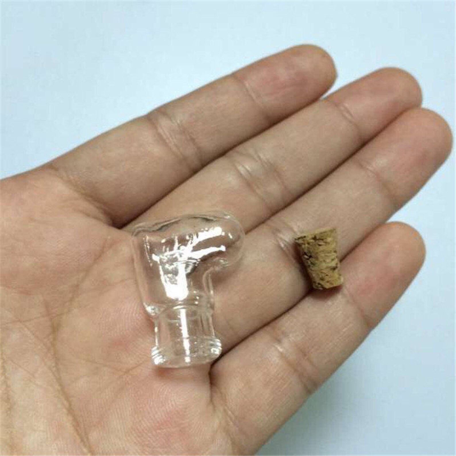 10 Mini Glass Hearts Bottles Pendants Small Wishing Bottles | Etsy