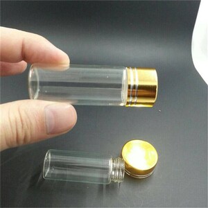 100pcs 5ml 6ml 7ml 10ml 14ml Mini Glass Bottles With Gold Metal Cap ...