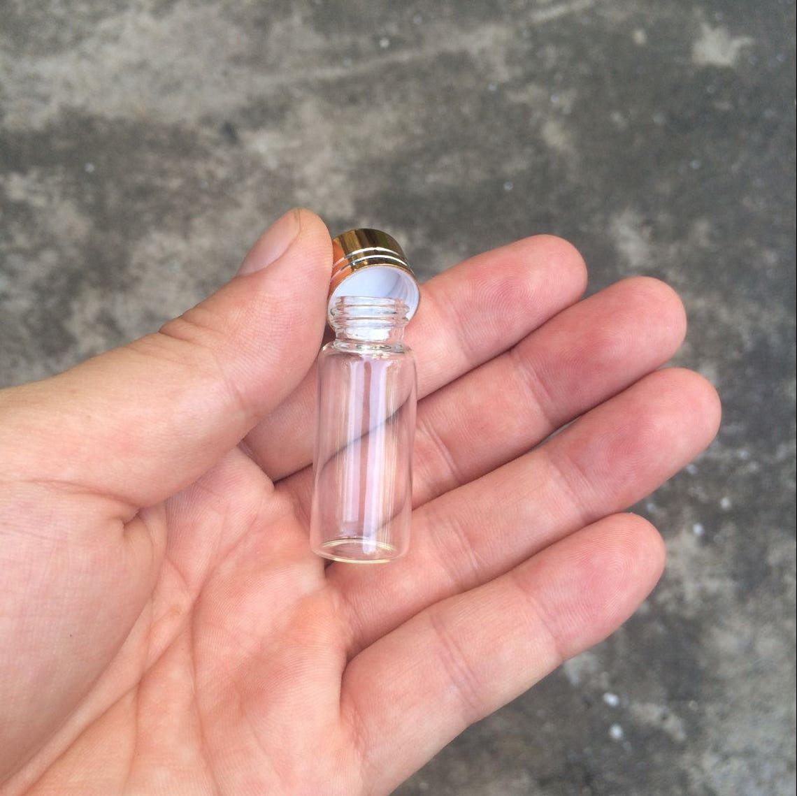 100pcs 4ml 16x40x8mm Mini Glass Bottles Liquid Bottles Gold | Etsy