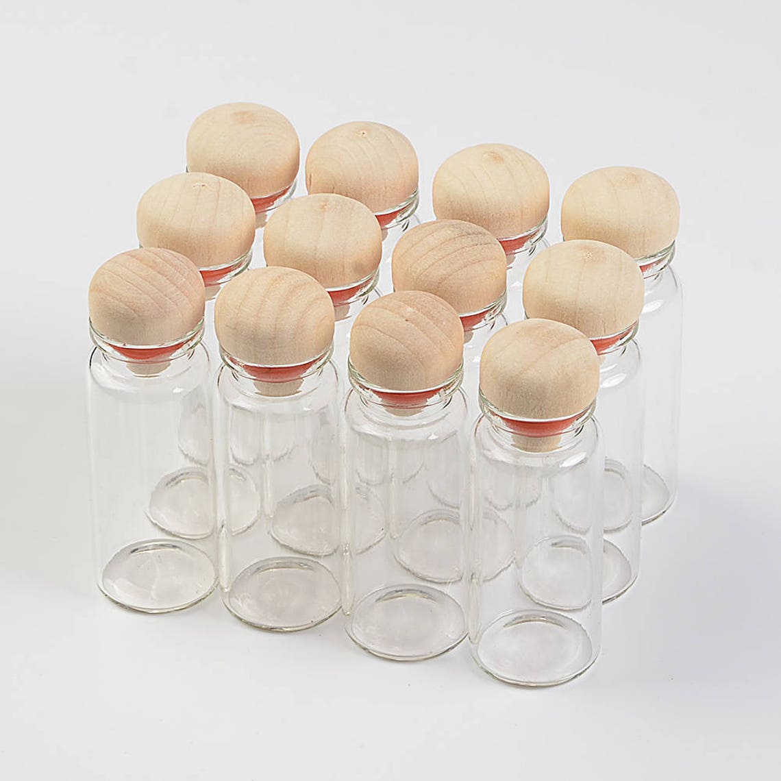 12ml 225512.5mm 100pcs Transparent Glass Jars With Hardwood - Etsy