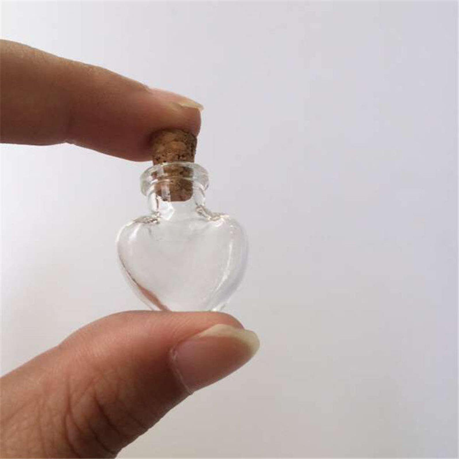 10 Love Hearts Shape Mini Cute Glass Bottles Pendants Small - Etsy