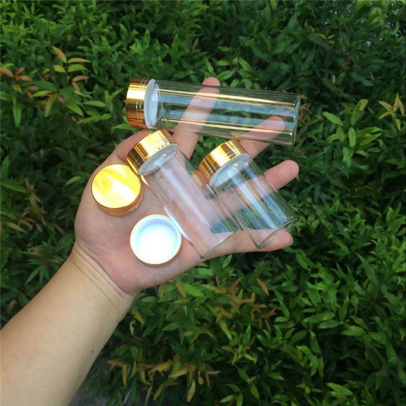 24 Units 20ml 50ml 65ml 90ml Glass Storage Bottles With Golden | Etsy