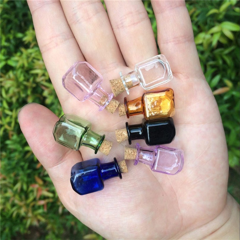 Mini Glass Bottles Rectangle Transparent Cute Bottles With - Etsy