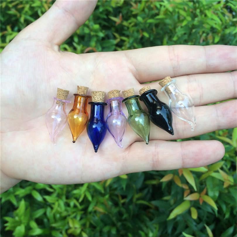 Mix 7 Colors Mini Glass Bottles Chili Shape Cute Bottles With | Etsy