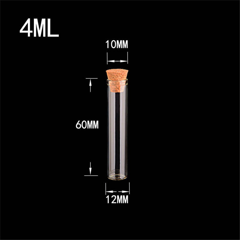 100pcs 12x60x10mm 4ml Mini Clear Glass Straight Test Tube - Etsy
