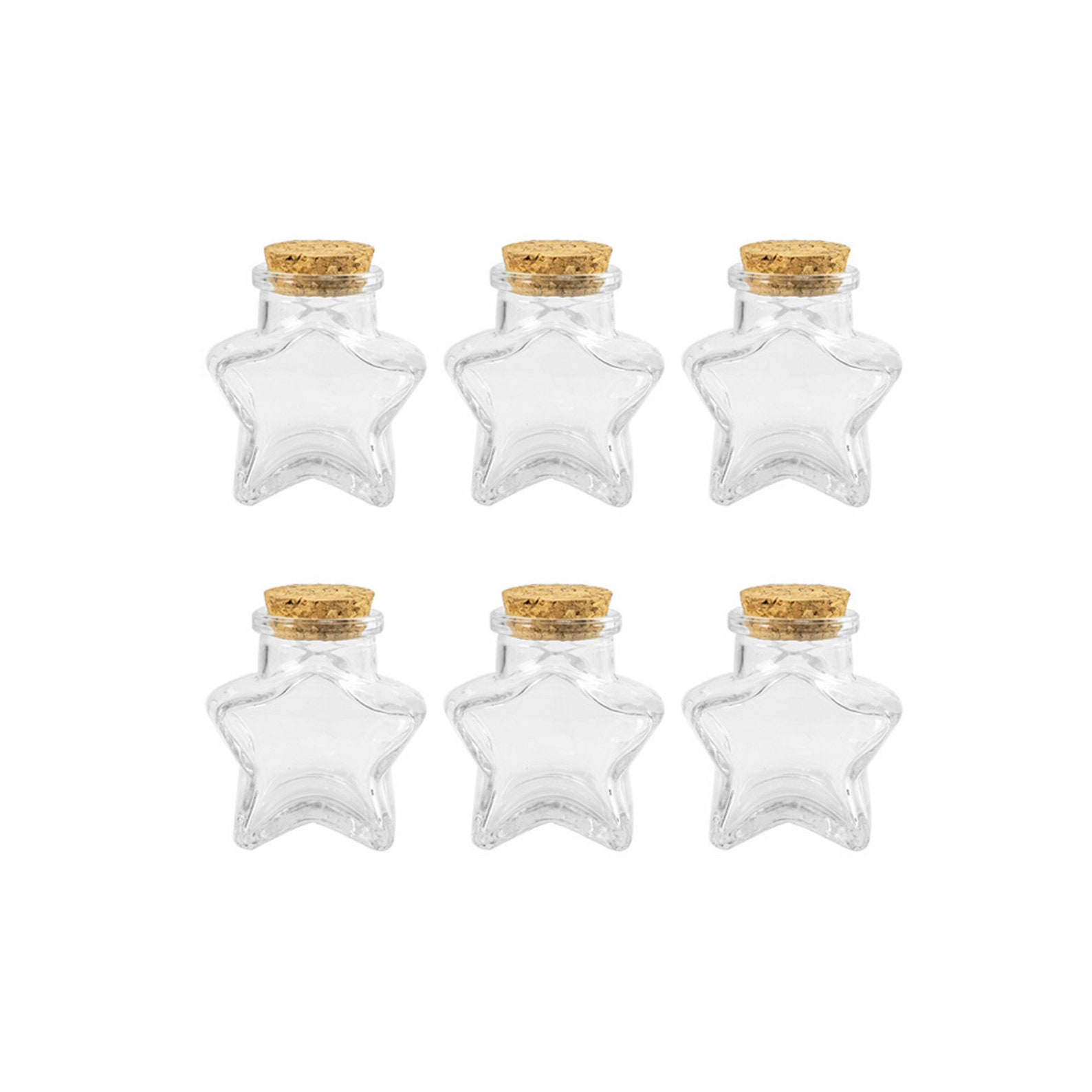 6pcs Small Star Shaped Clear Glass Storage Jar Bottle | Etsy