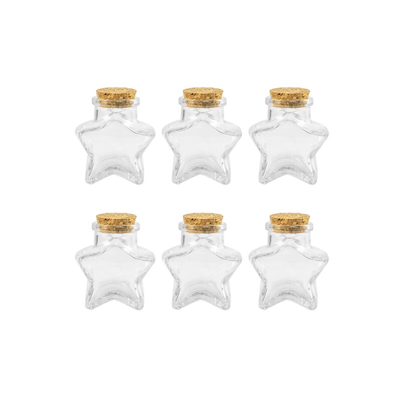 6pcs Small Star Shaped Clear Glass Storage Jar Bottle | Etsy