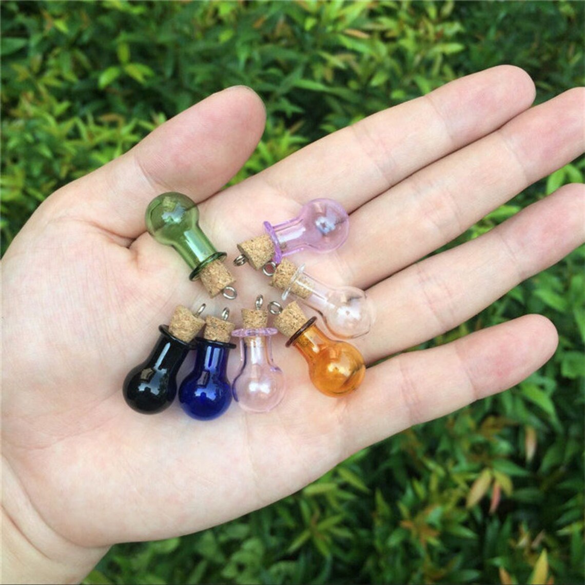 Mini Bottles Pendants With Loop Bulb Shape Cute Bottles Corks - Etsy