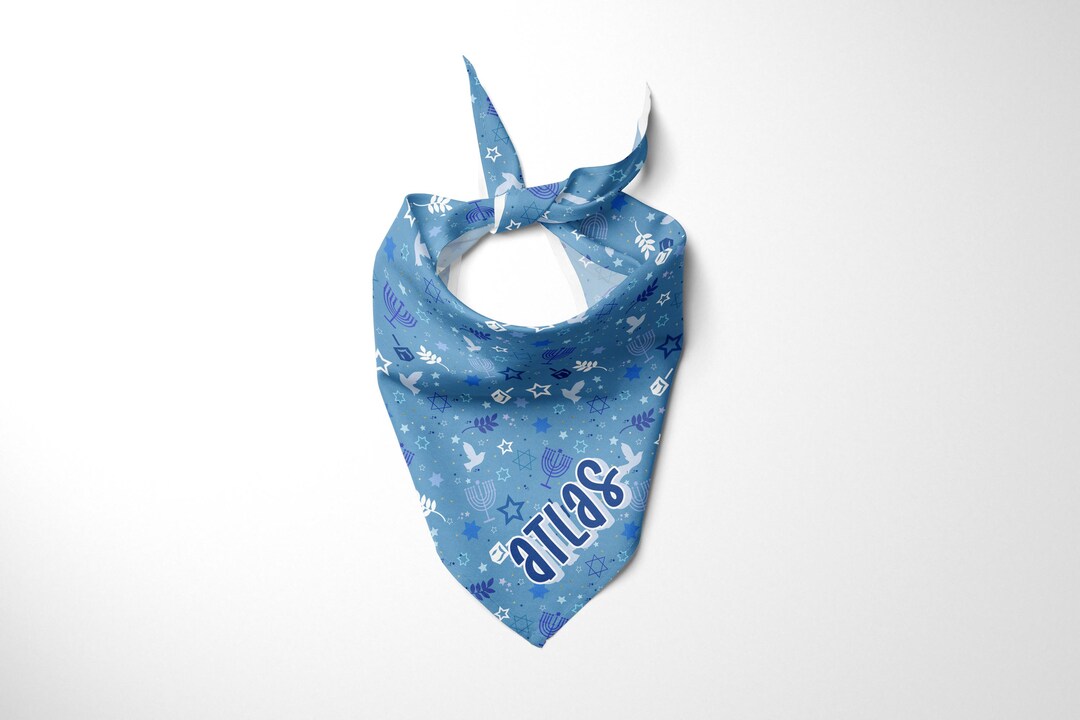 Custom Name Shabbat Shalom Jewish Pet Bandana | Triangle Dog + Cat ...