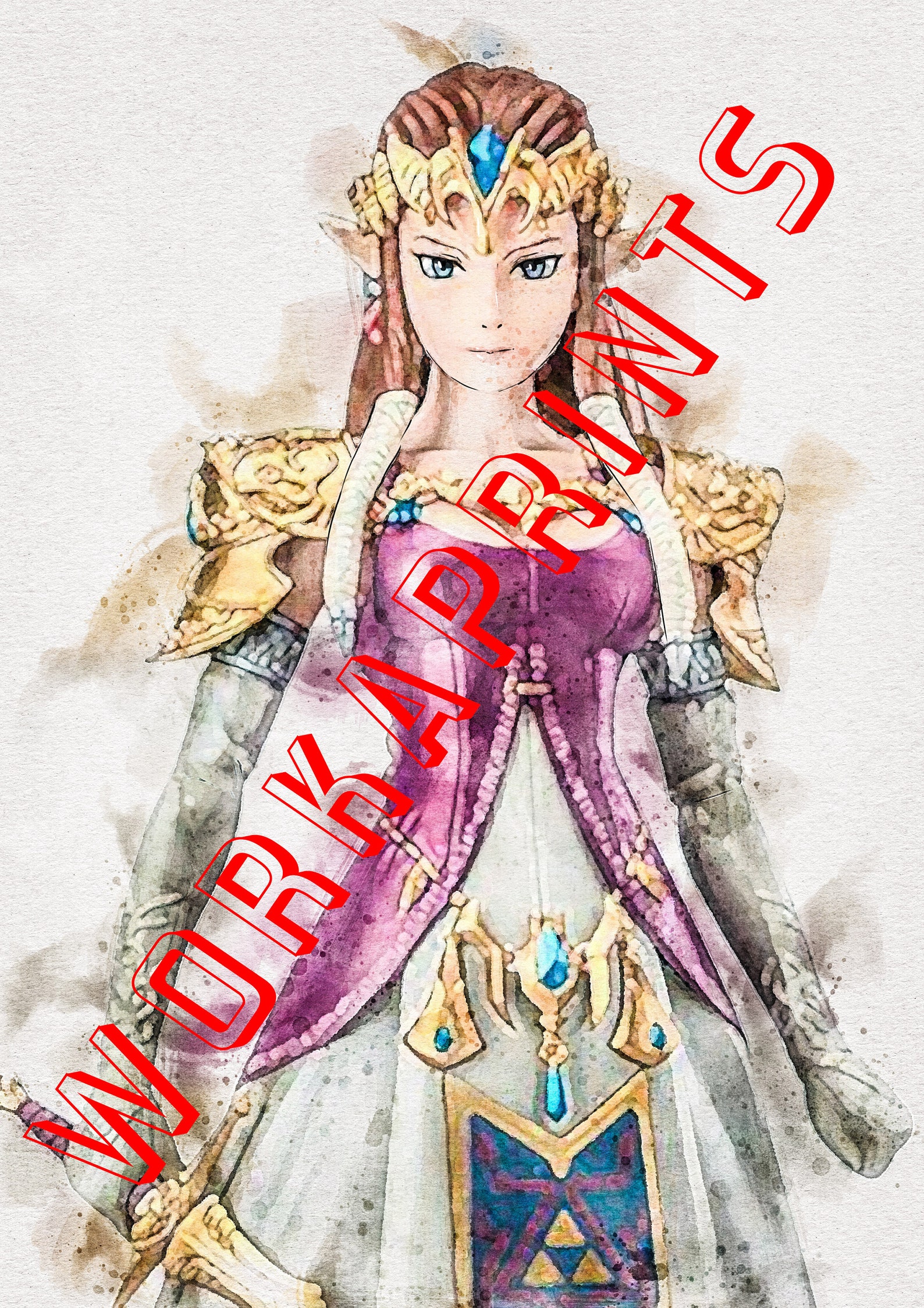 Set of 3 PRINTABLE the Legend of Zelda Watercolor Room Décor | Etsy