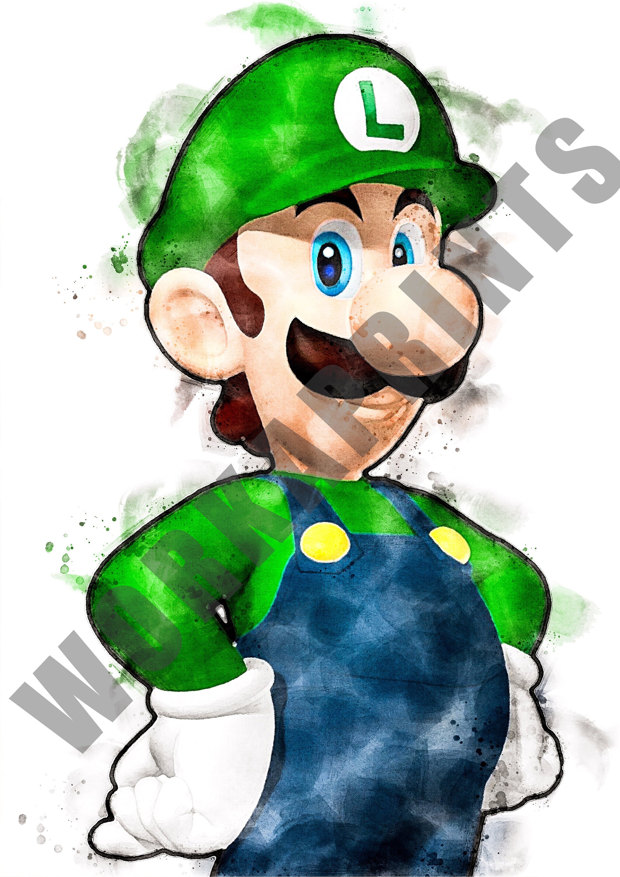 Set of 5 Super Mario PRINTABLE Watercolor Room Decor Wall Art - Etsy ...