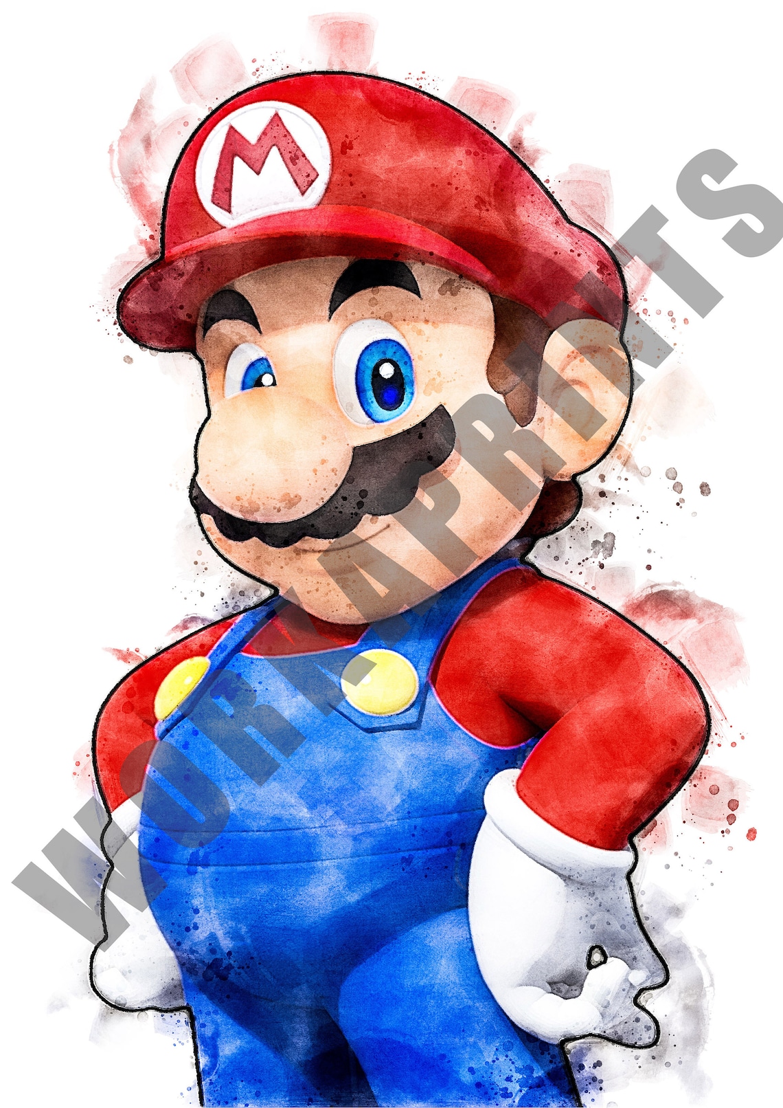 PRINTABLE Set of 3 Super Mario Watercolor Room Decor Wall Art Poster ...