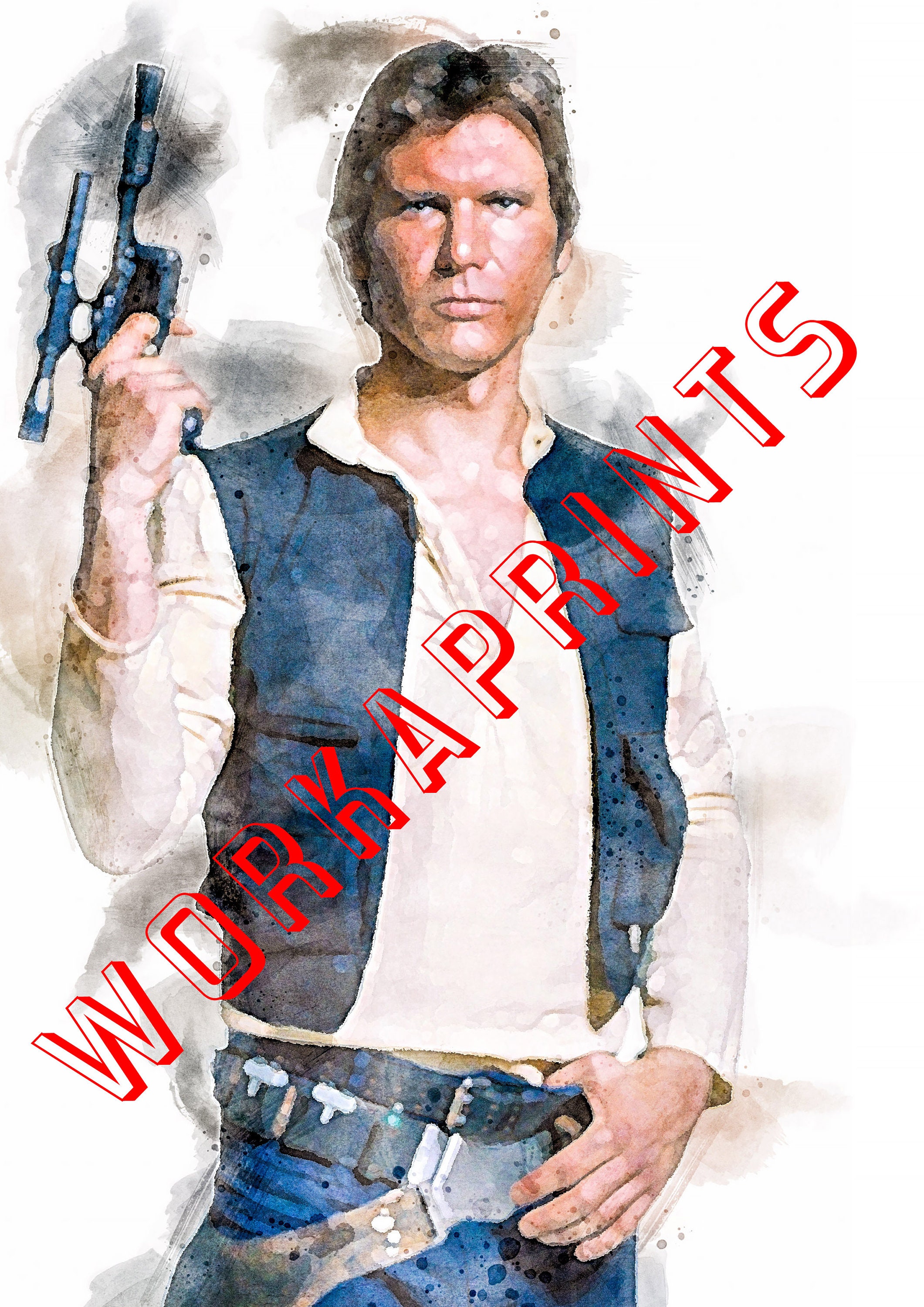 Star Wars Set 4 PRINTABLE Watercolor Prints Star Wars Han Solo | Etsy
