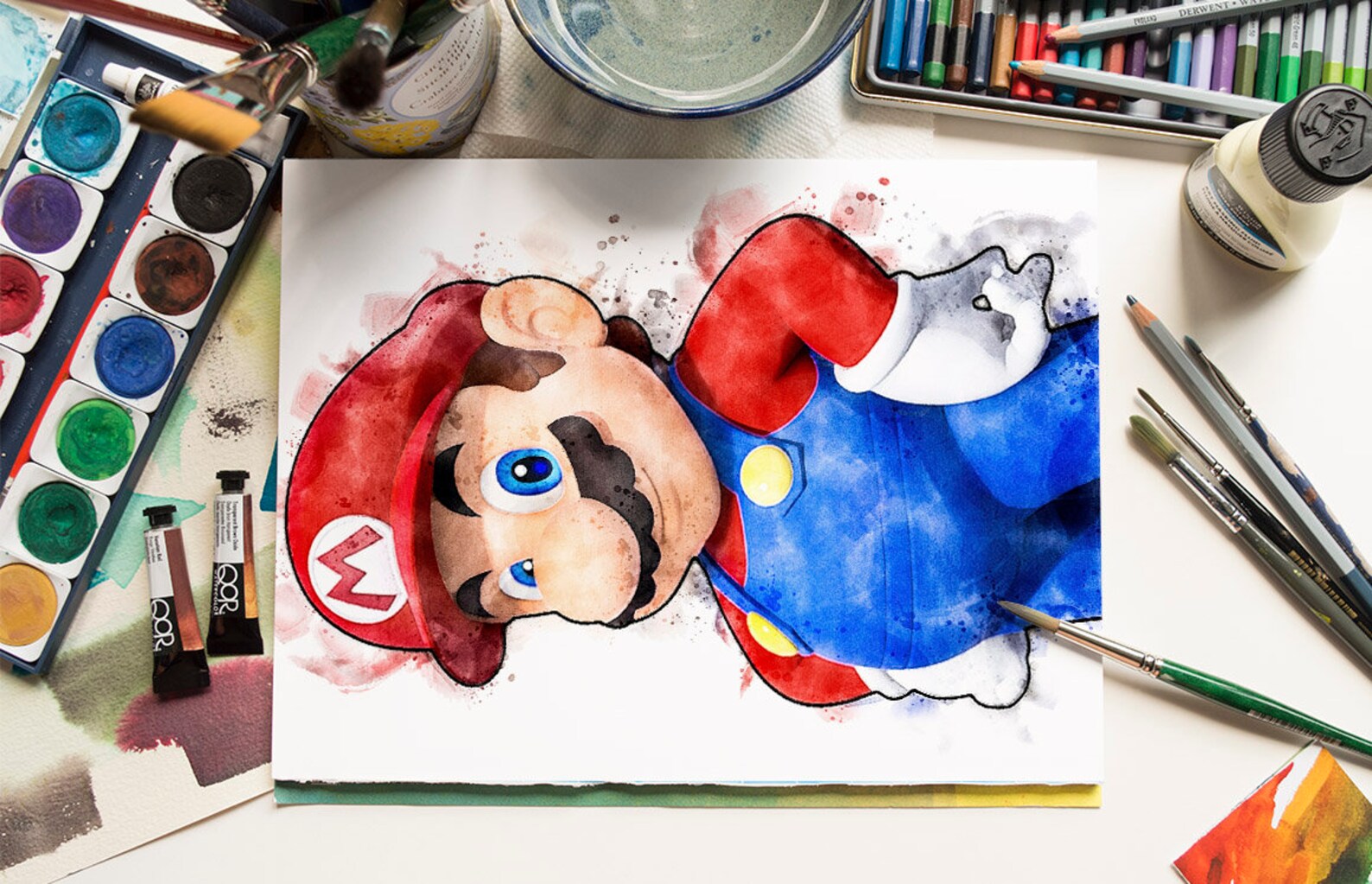 Set of 5 Super Mario PRINTABLE Watercolor Room Decor Wall Art - Etsy ...