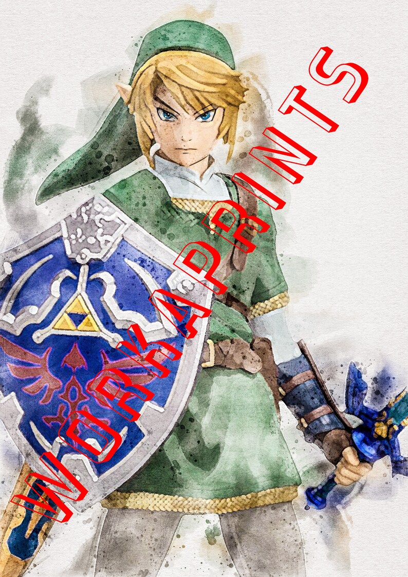 Set of 3 PRINTABLE the Legend of Zelda Watercolor Room Décor | Etsy