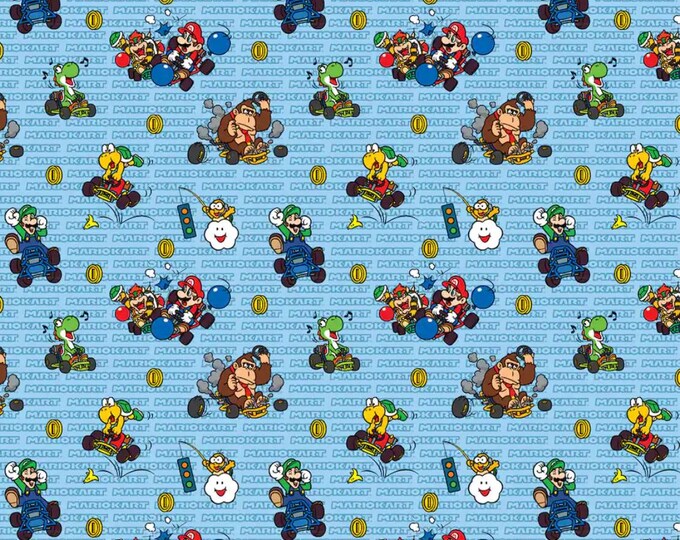 Nintendo Mario Kart Fabric by the Yard - Etsy