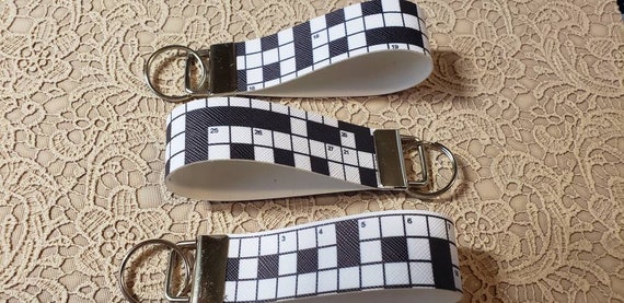 Crossword Puzzle Key Fob Keychain - Etsy