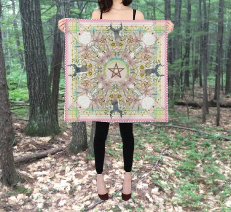 Silk Altar Cloth, Ostara Altar Cloth, Pagan Wheel of the Year Spring ...