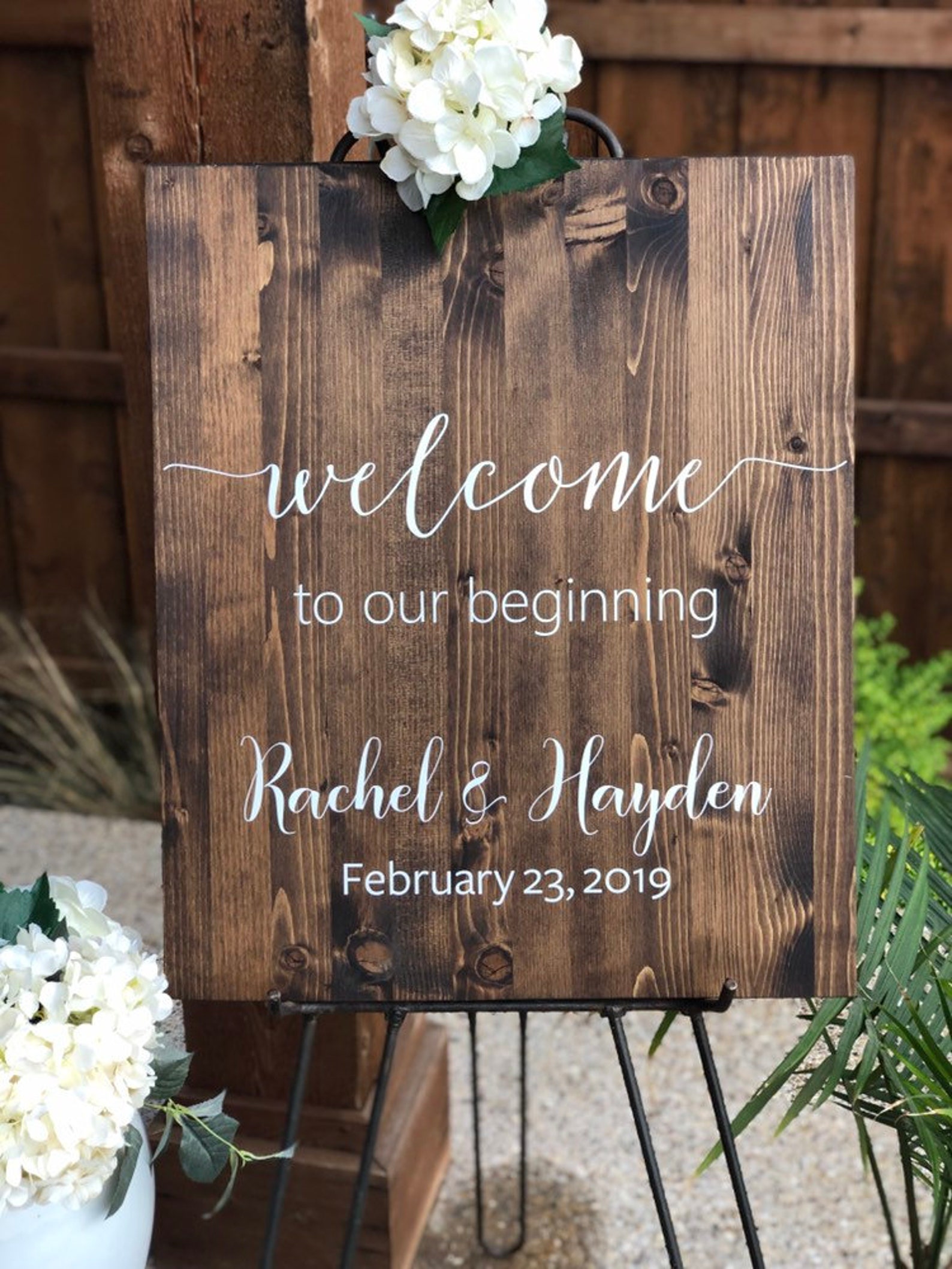 Wedding Welcome to Our Beginning Sign Wood Wedding Sign - Etsy