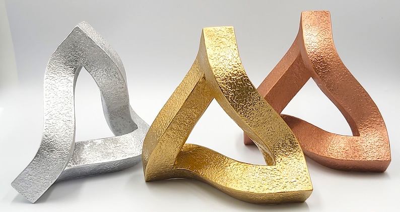 NO 3D Printed, Penrose Triangle Sculpture Optical Illusion Figure Home ...