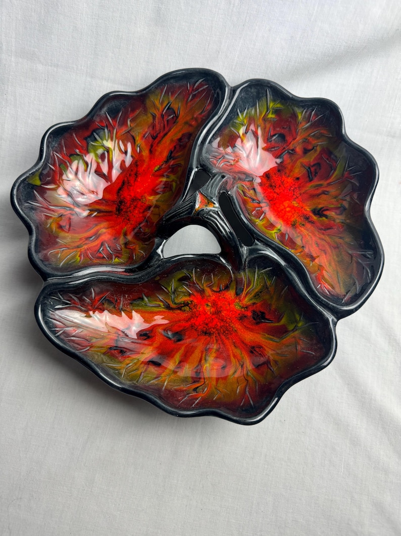 Vintage California Pottery Original Torrence CA Three Dish Divided Tray ...