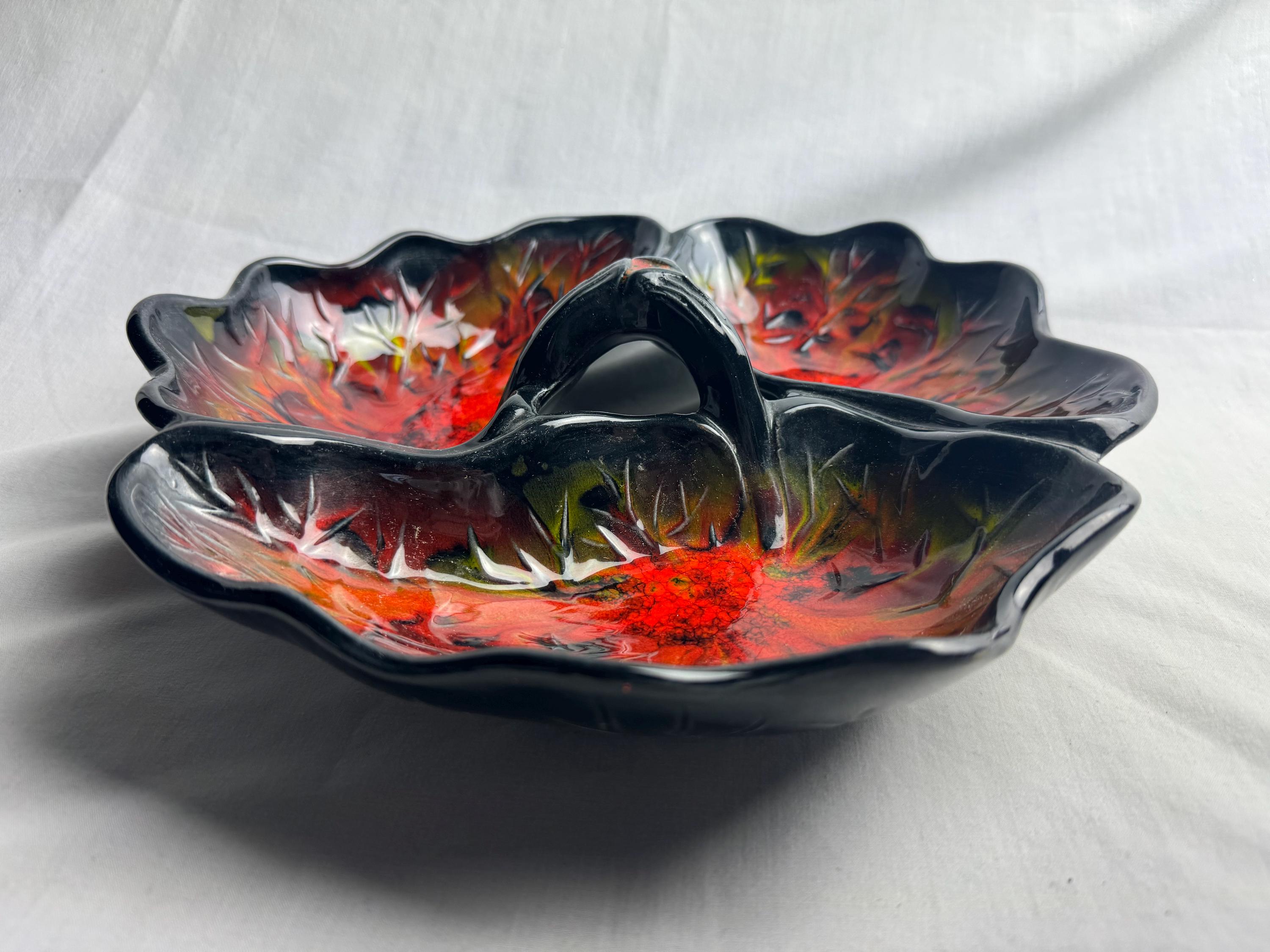 Vintage California Pottery Original Torrence CA Three Dish Divided Tray ...