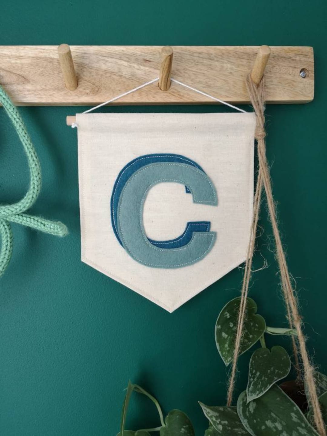 Initial Banner, Personalised Initial, A - Z Wall Hanging, Letter Art ...