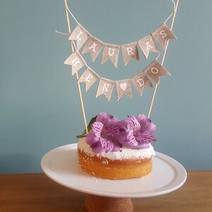 Hessian Cake Topper, Hen Do Cake Bunting, Custom Hen Do, Burlap Cake ...