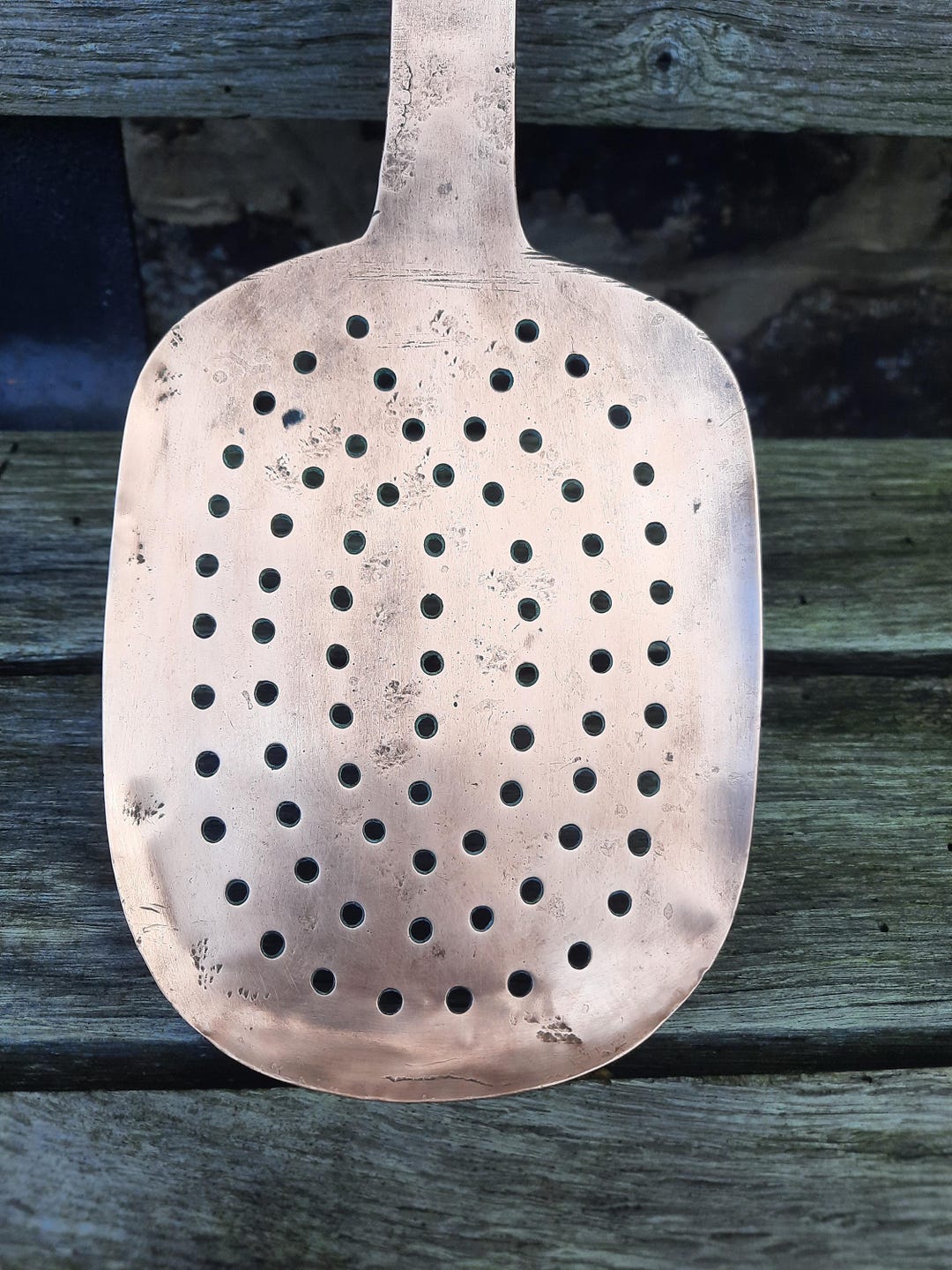 Large Copper Ladle Initials BM Utensils French Artisan Handmade Long ...