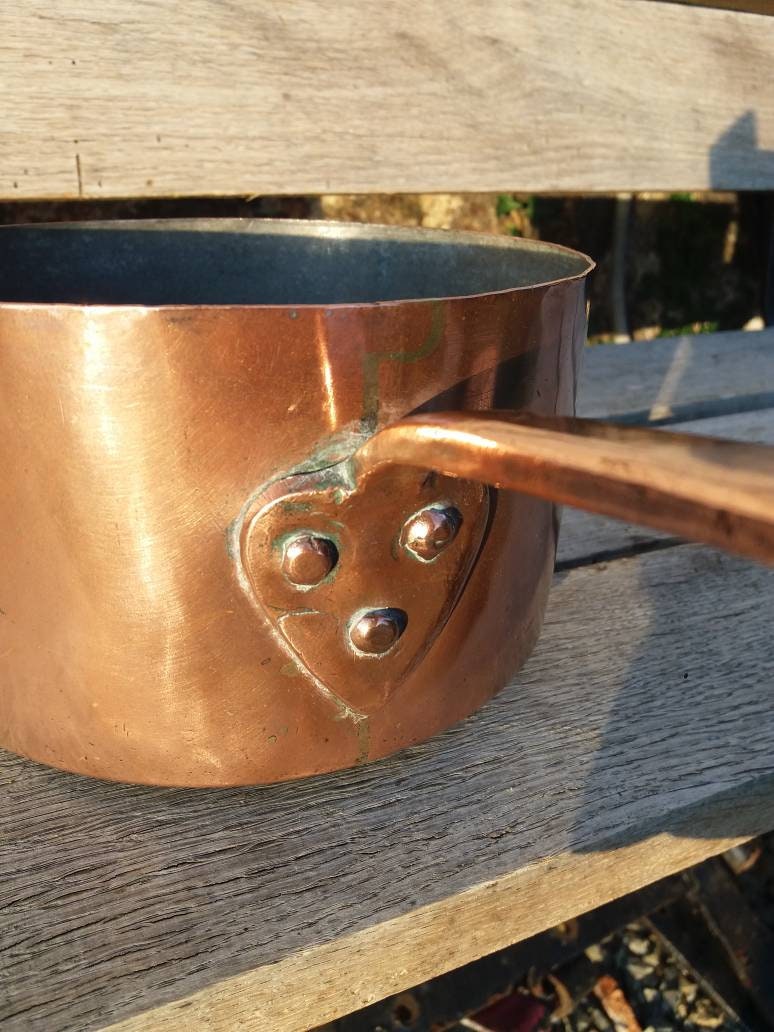 Ancient Antique Saucepan Straight Sided Frying Skillet Tin | Etsy