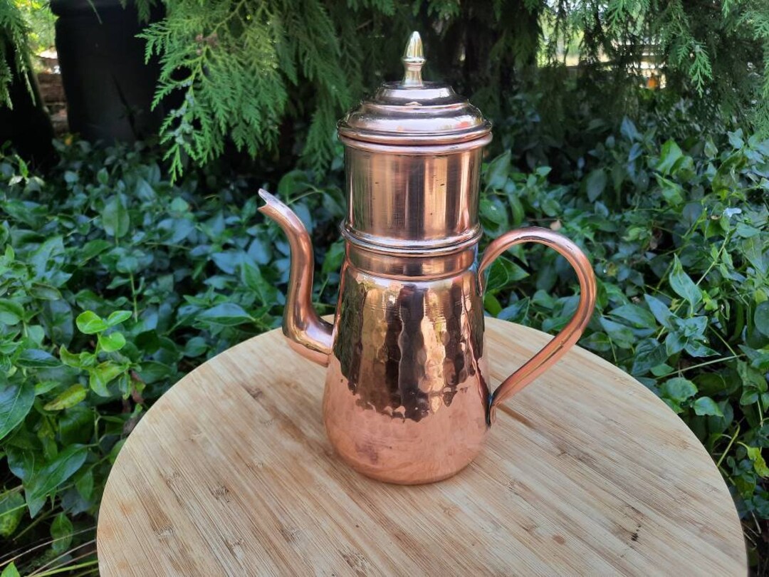 Copper Coffee Pot Filter Tea Maker Useable Small Kettle Teapot French ...