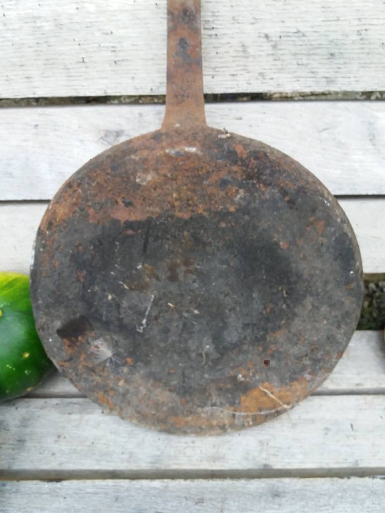 Large Antique Iron French Frying Pan Shallow Heavy Solid - Etsy