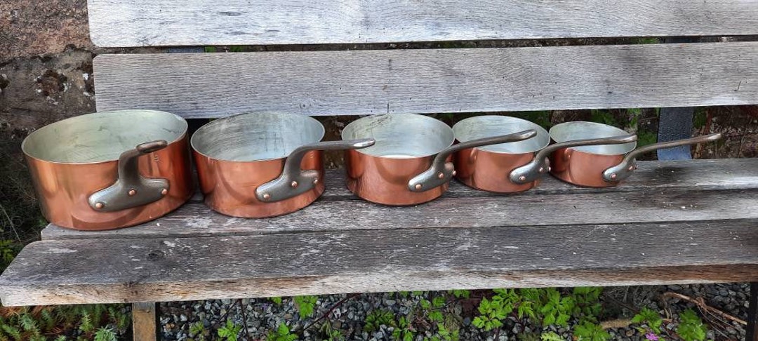 Villedieu Special Series Five Casserole Solid Copper Tin Lined Pan Set ...