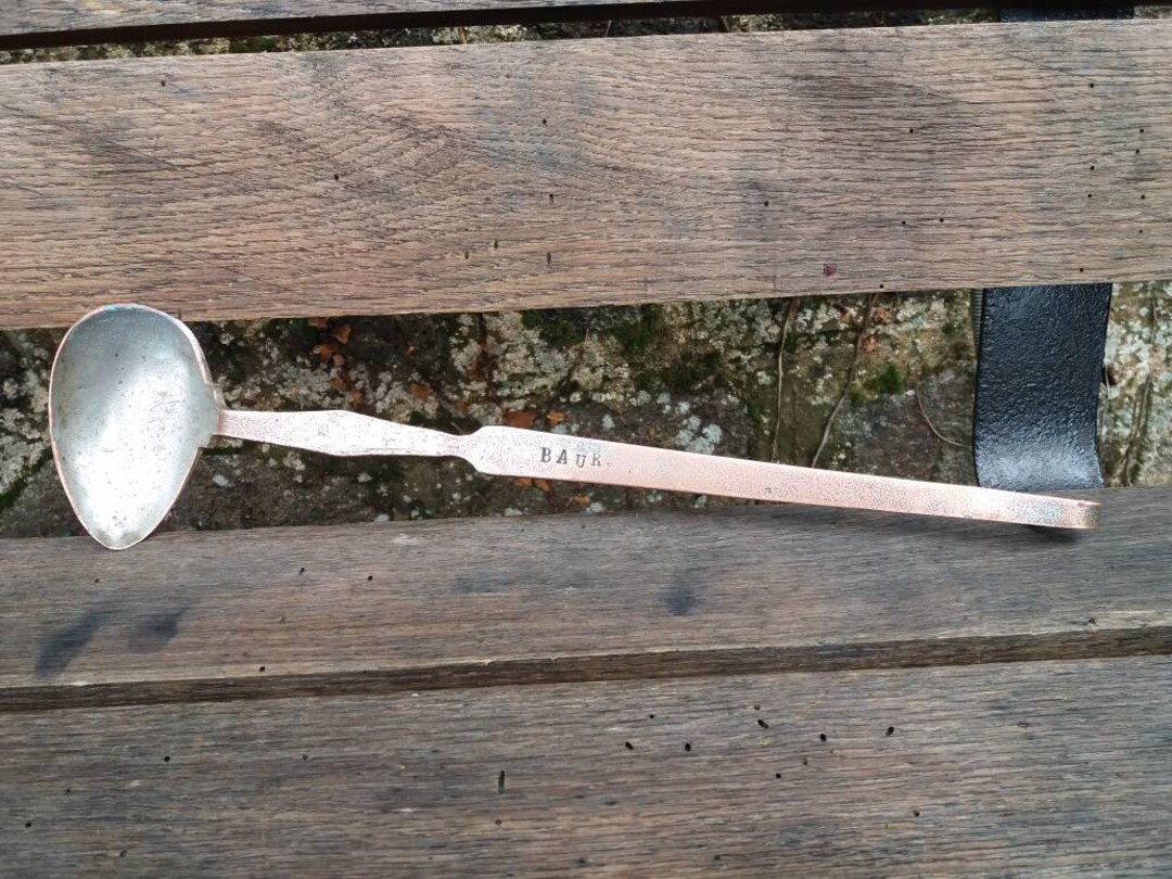 Antique Copper Basting Spoon Sauce Pouring Ladle Unique French Chateau ...