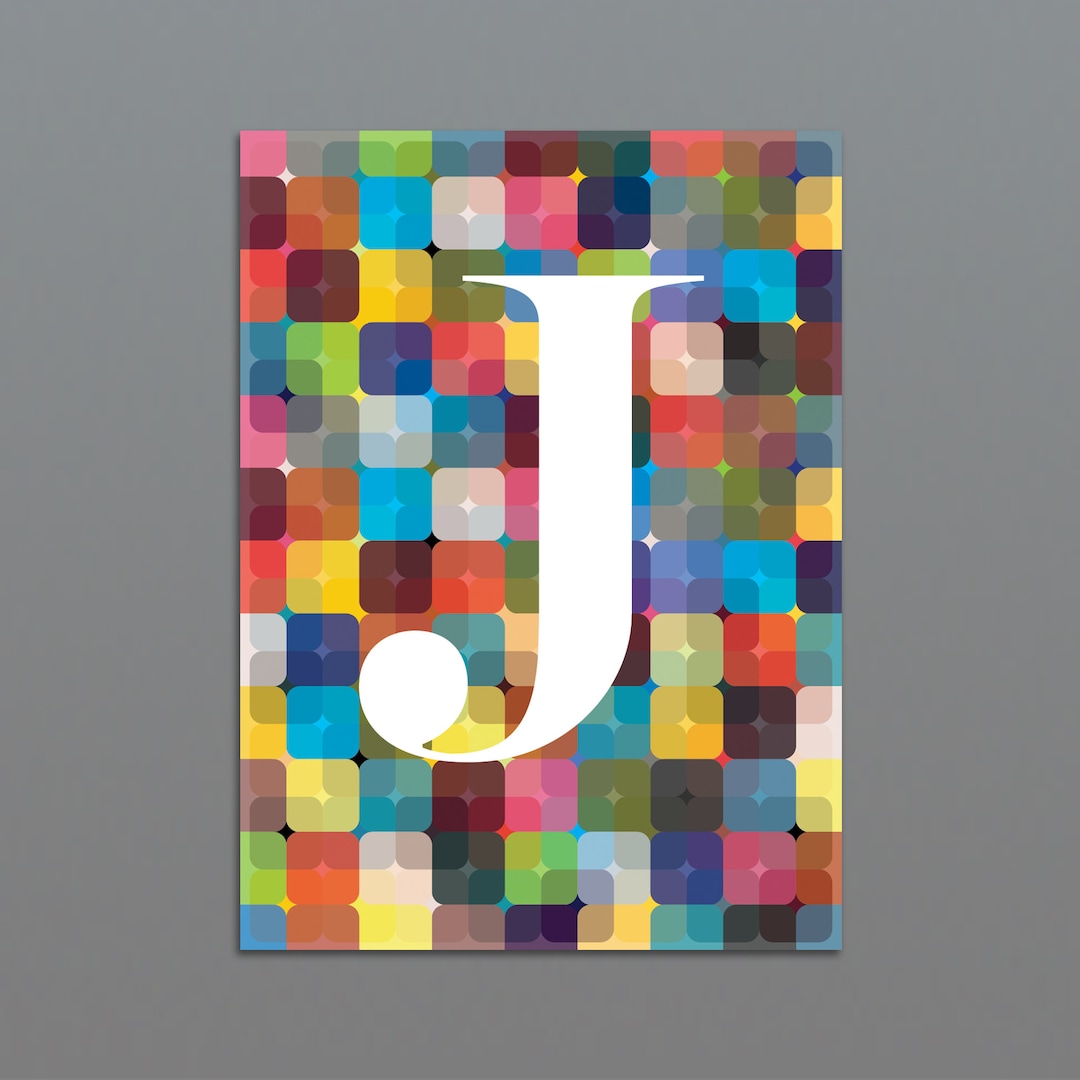 Blocks & Stars Texture Personalized Letter Wall Art, Multicolor Texture ...
