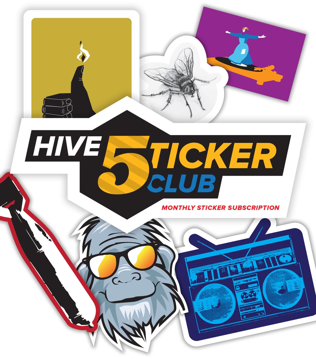 Hive 5 Sticker Subscription Club, Monthly Sticker, Sticker of the Month ...