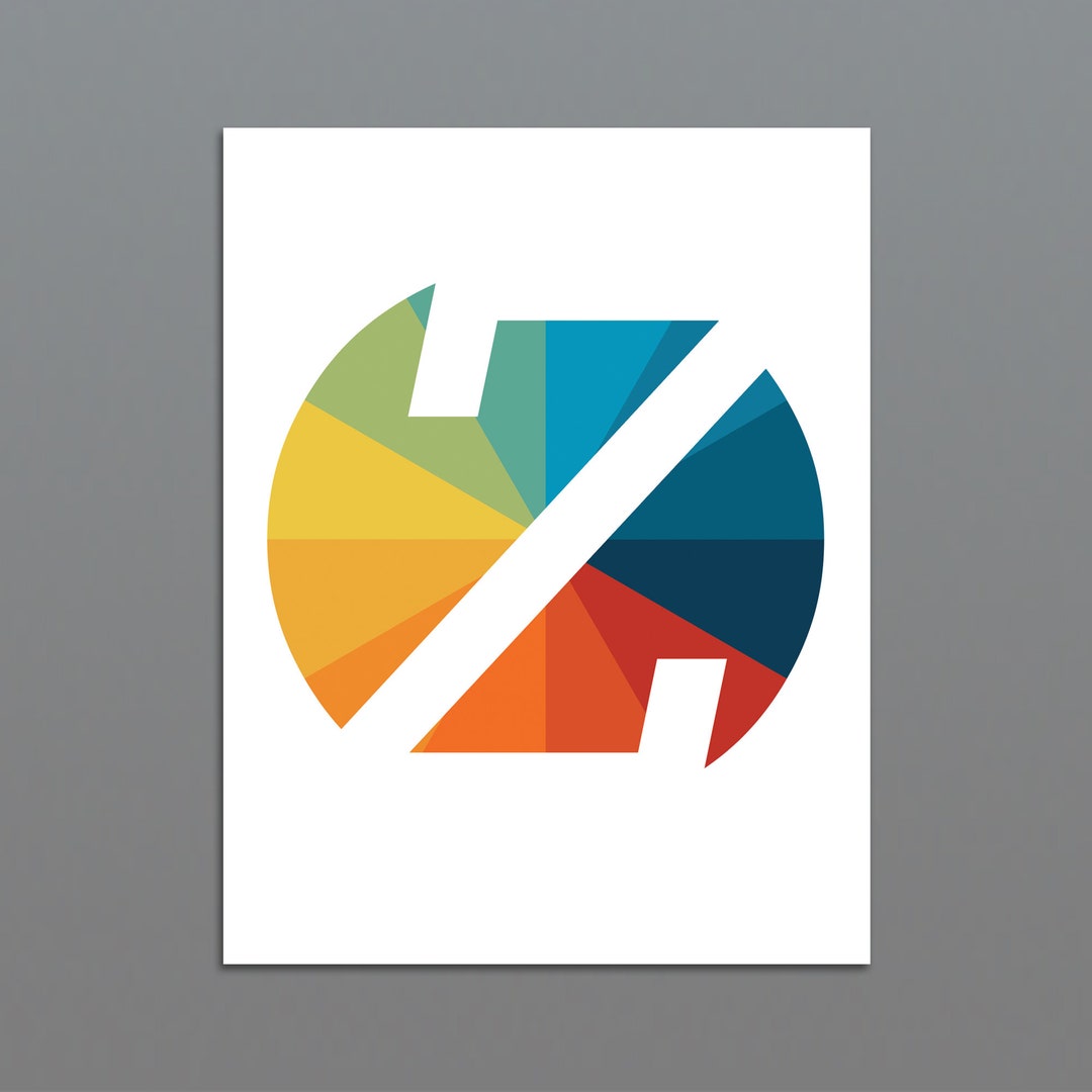 Color Wheel Personalized Letter Wall Art, Multicolor Texture Poster ...