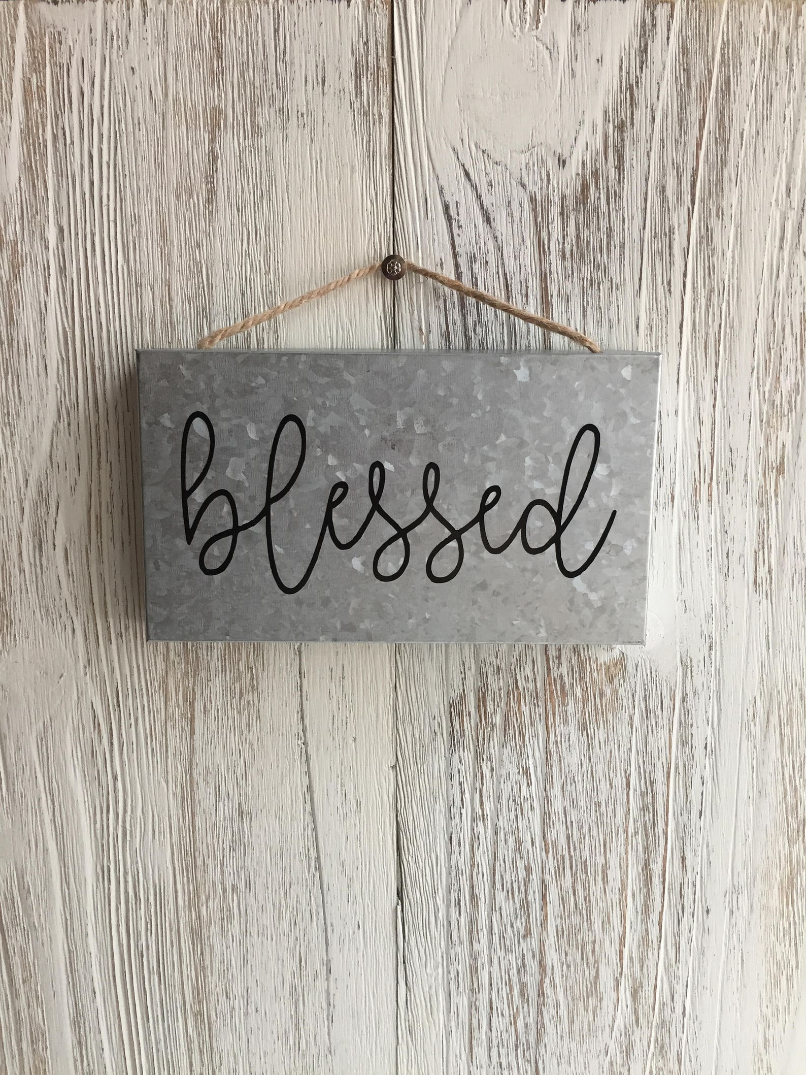 Galvanized Metal Blessed Hanging Wall Sign Metal Wall Sign - Etsy