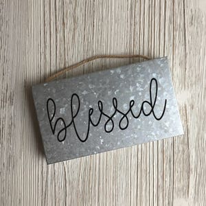 Galvanized Metal Blessed Hanging Wall Sign Metal Wall Sign - Etsy