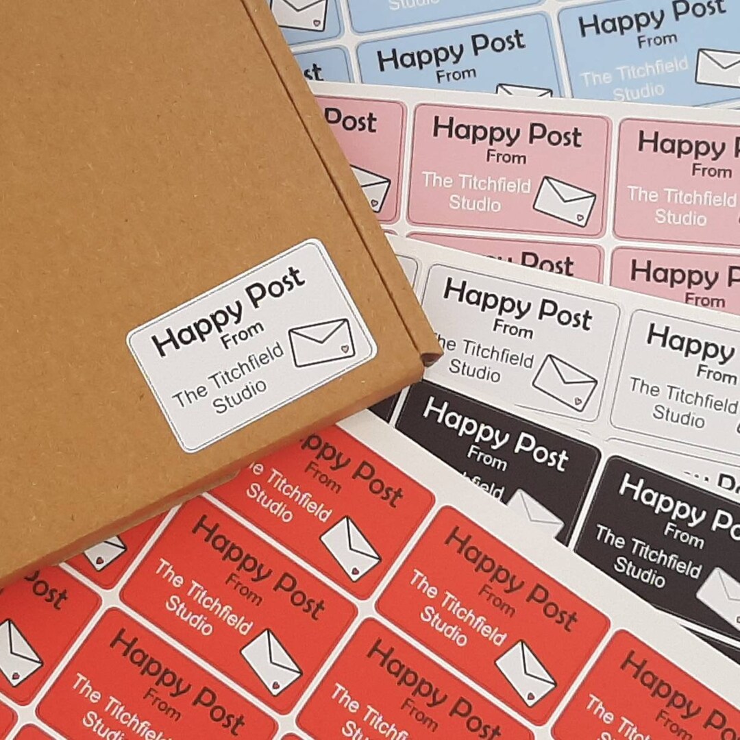 Personalised Custom Happy Post Business Stickers Labels - Etsy New Zealand