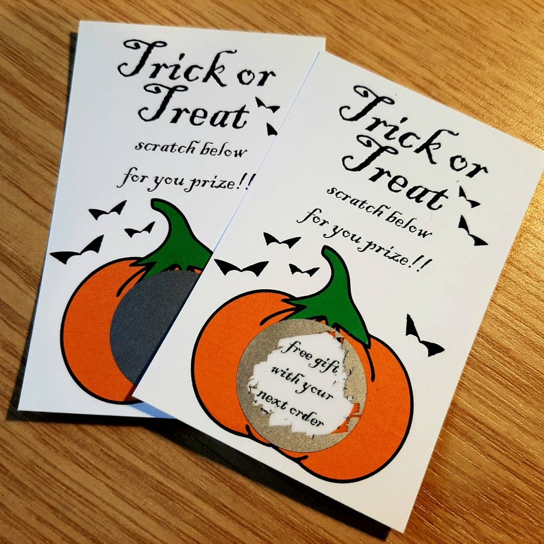 Halloween Pumpkin Scratch Cards for Businesses, Offer Cards, Discount ...