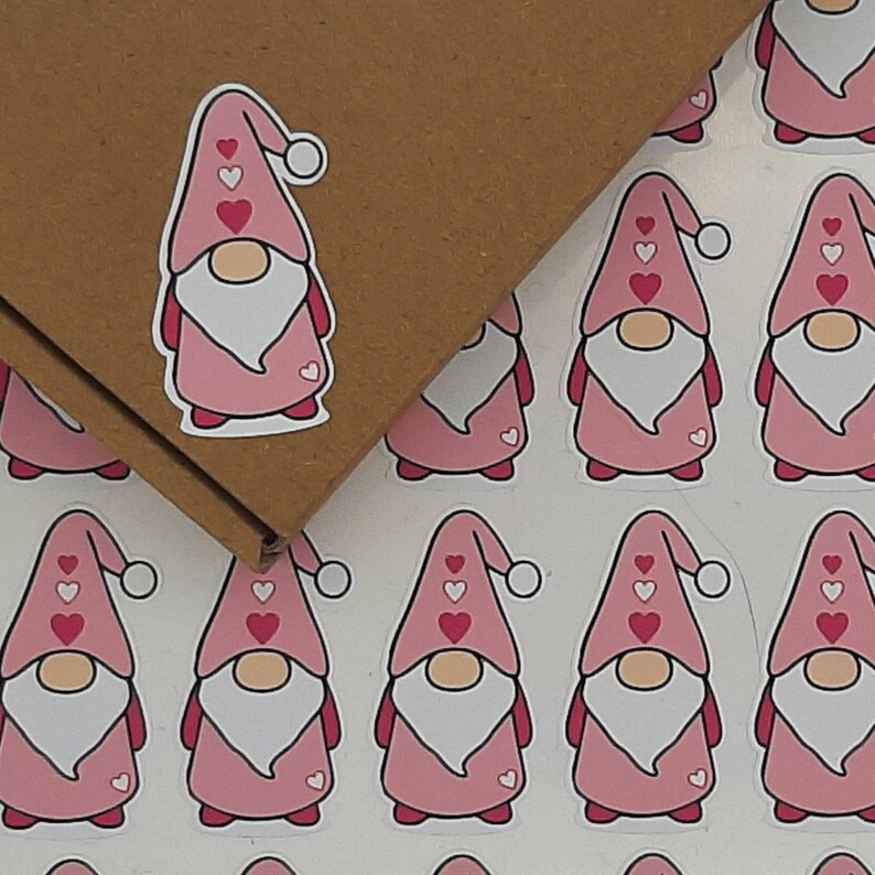 Pink Gonk Gnome Packaging Stickers. Cute Happy Post Happy - Etsy