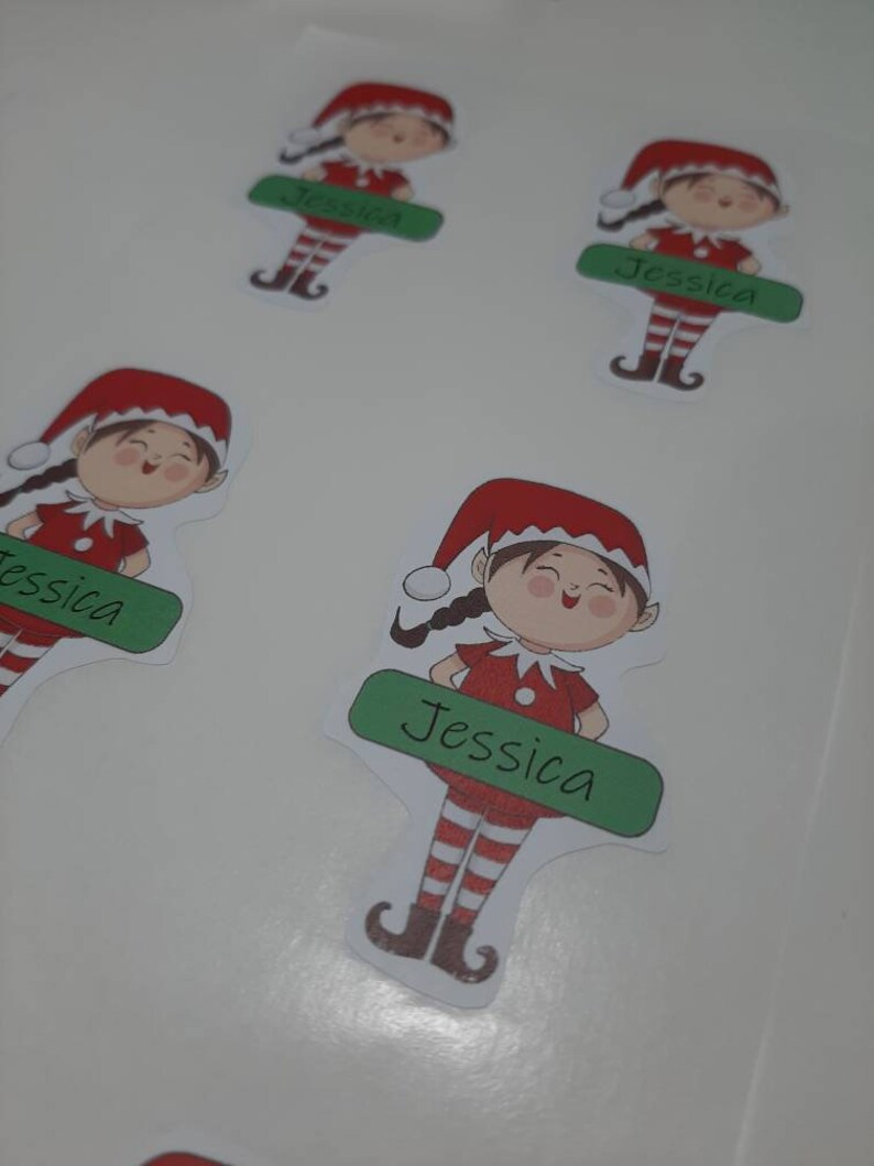 Christmas gift personalised stickers labels elf labels custom | Etsy