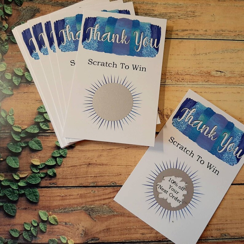 Discount Scratch Cards Thank You Cards Promotional Offer - Etsy