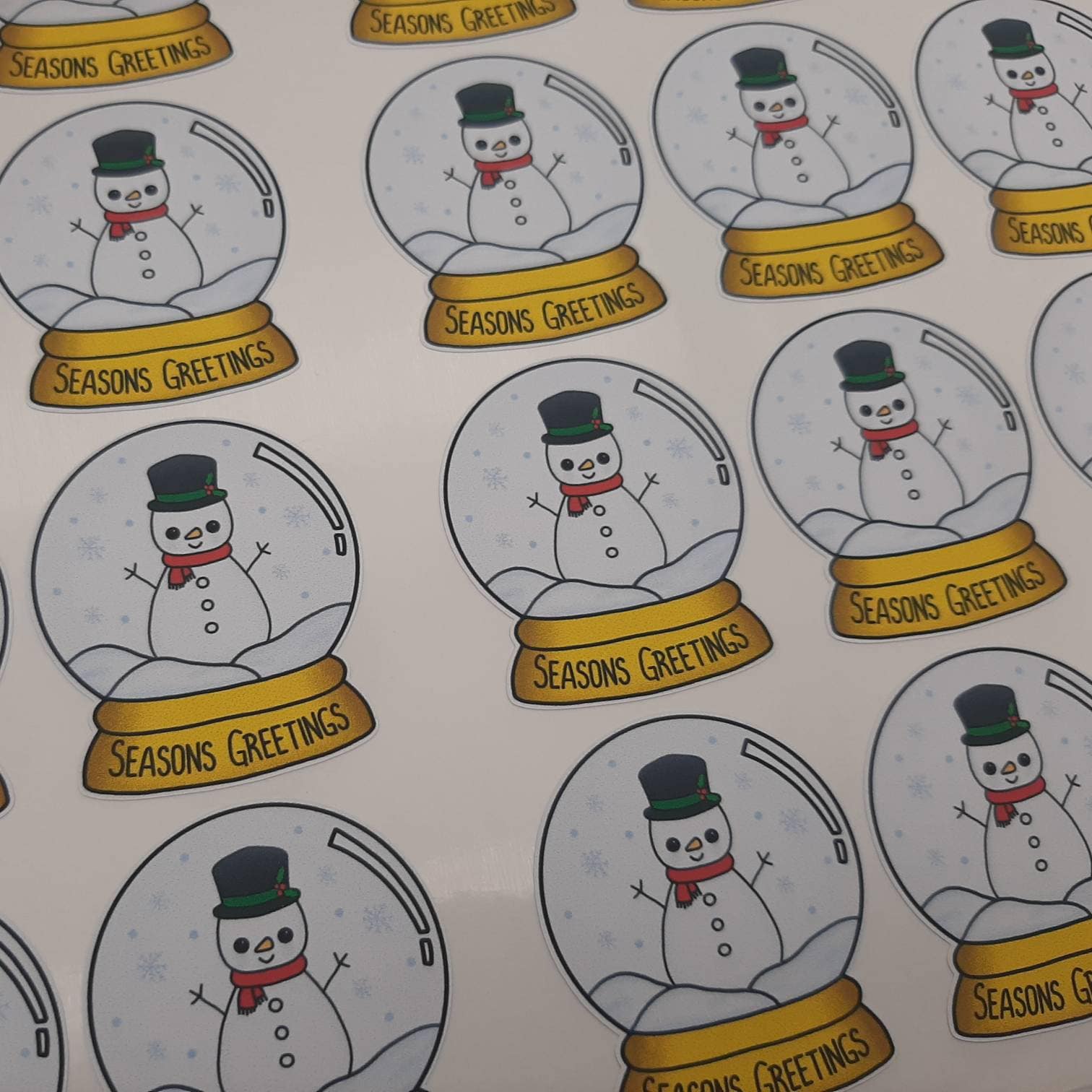 Die cut cute Christmas Snow globe stickers. Cute happy post | Etsy