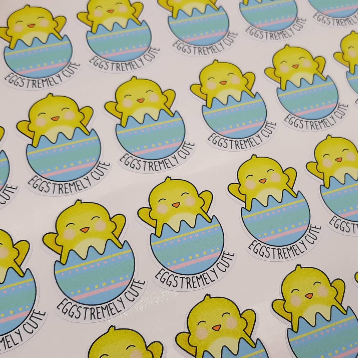 Die cut Easter chick stickers. Eggstremely cute . Cute happy | Etsy