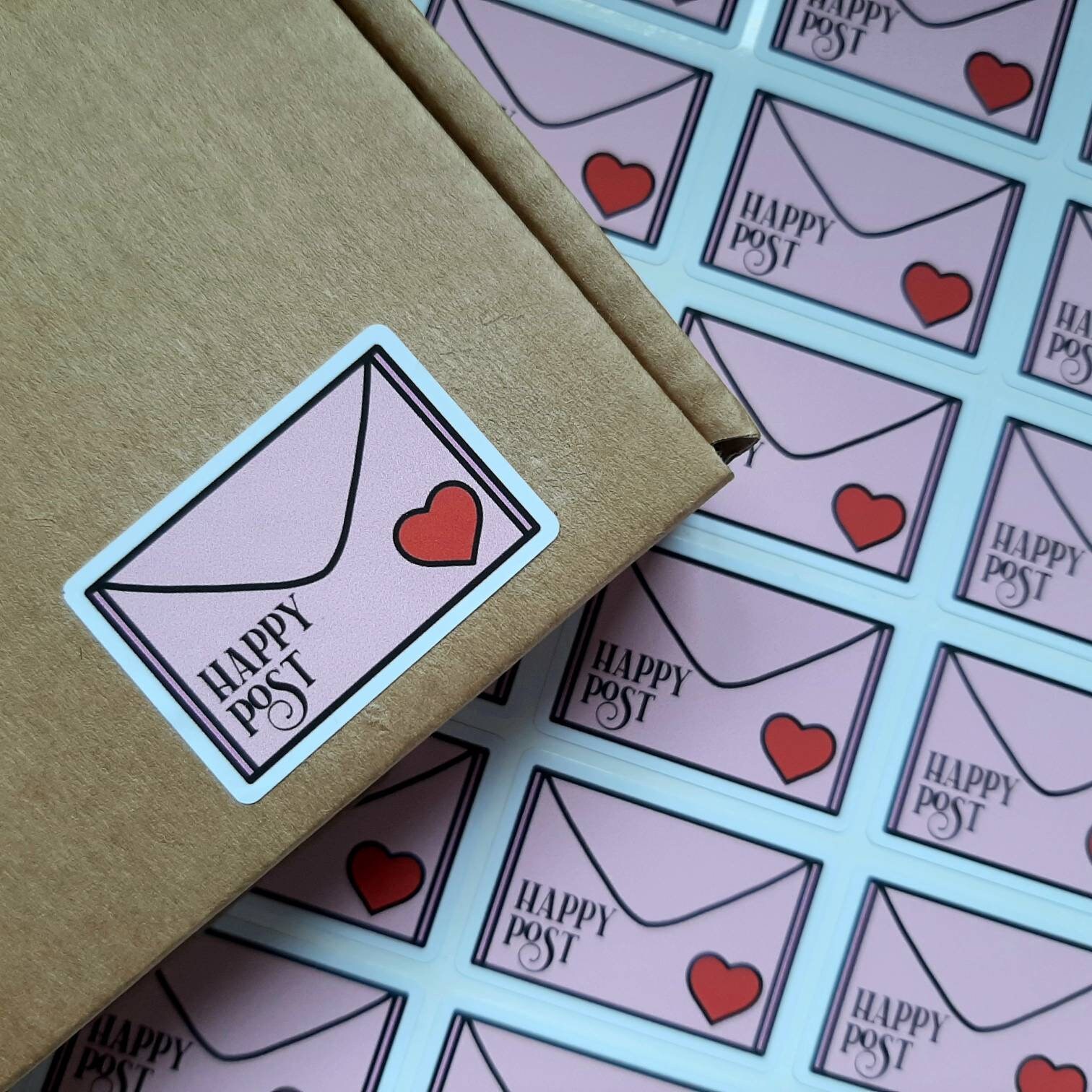 Die Cut Pink Envelope Stickers. Cute Happy Post Happy Mail - Etsy